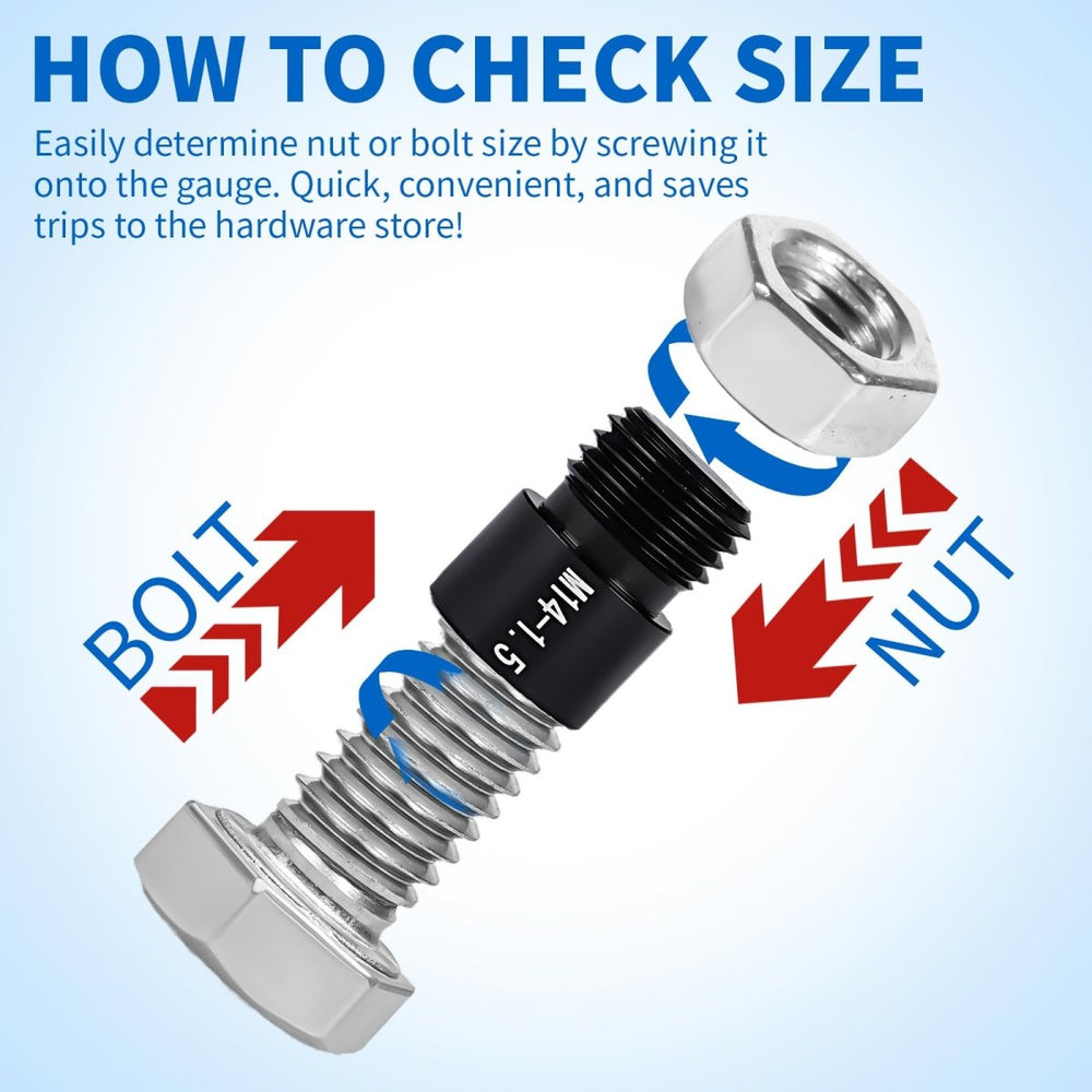 Bolt Size Finder Kit: 44-Piece SAE/Metric Thread Checker Gauge | HomeDIYer