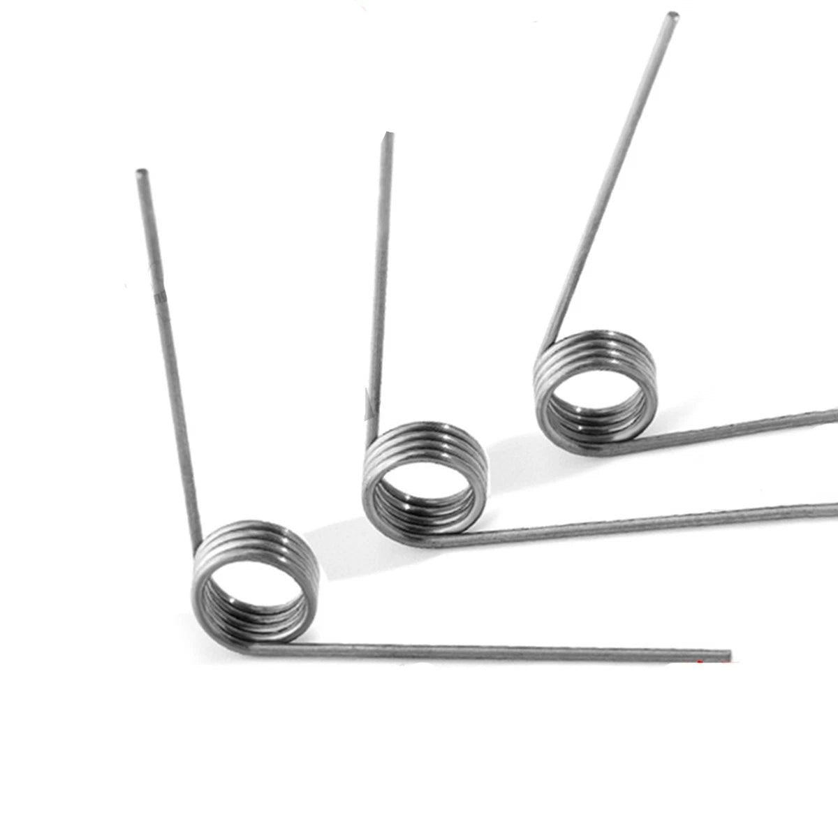 Right-Wound Steel Torsion Springs 0.9mm 5-10mm OD 3-9 Coils 10-Pack
